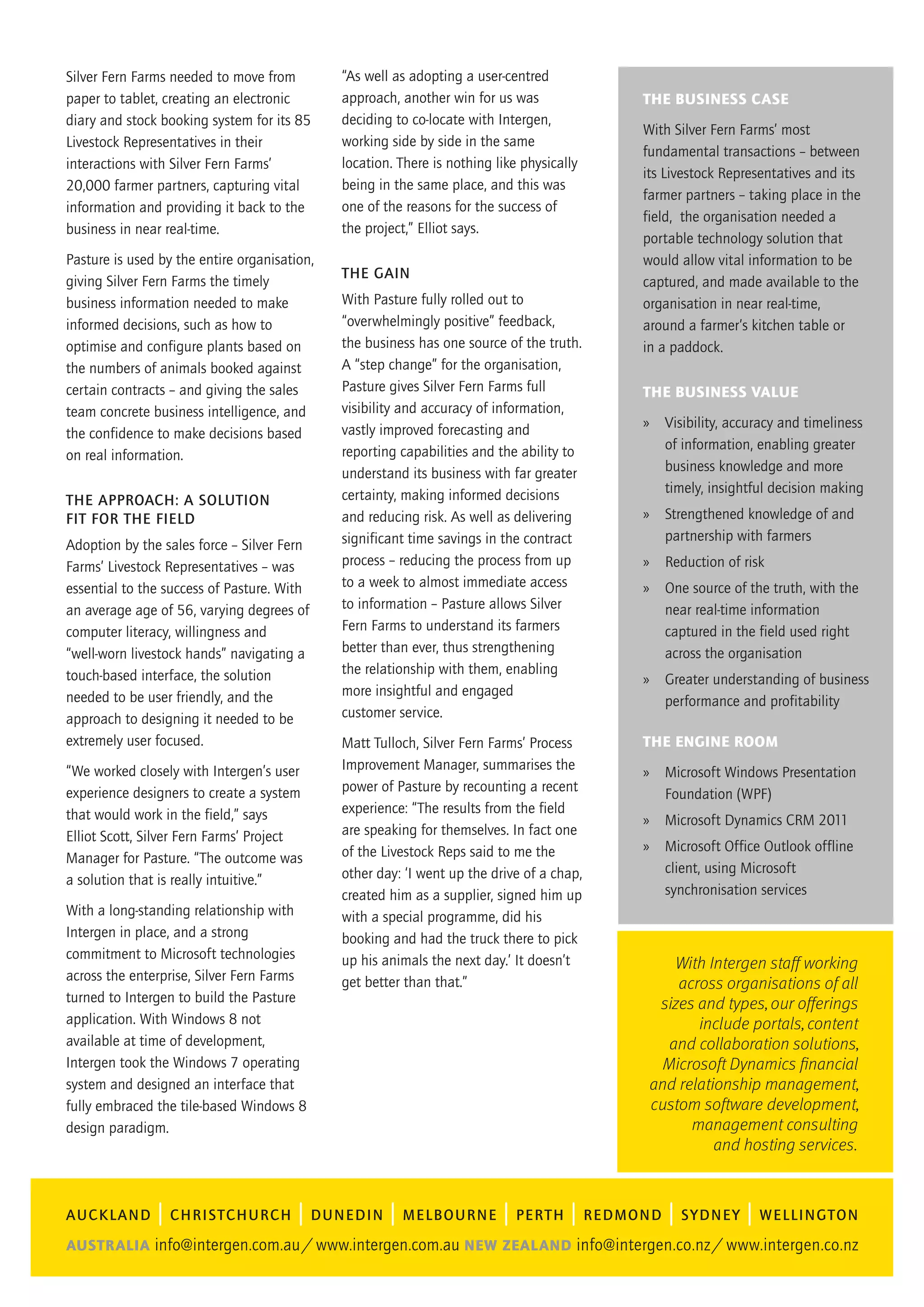 Silver Fern Farms "Pasture" (case study) | PDF