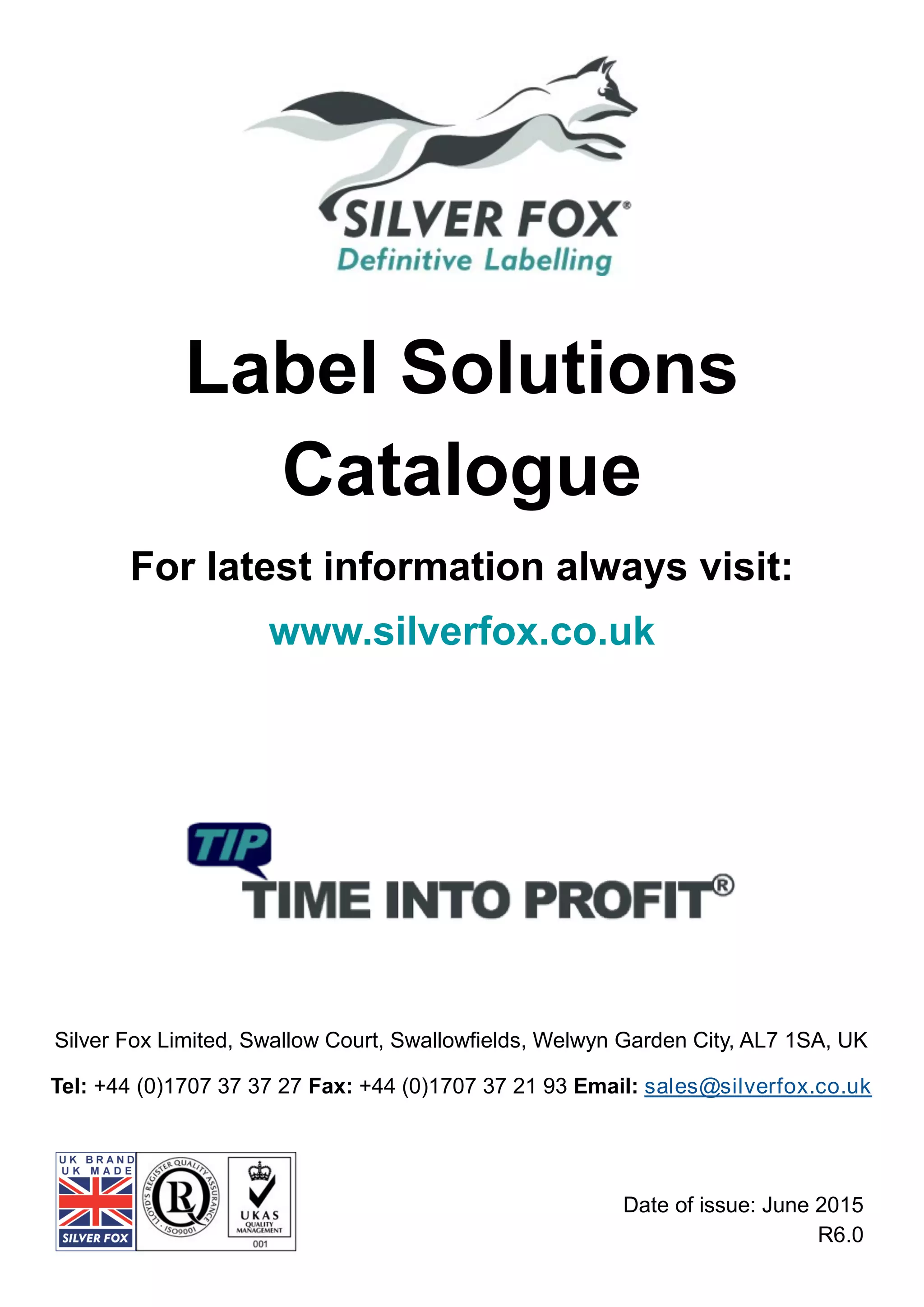 Silver Fox Cable Labelling And Marking Product Catalogue 2015 | PDF