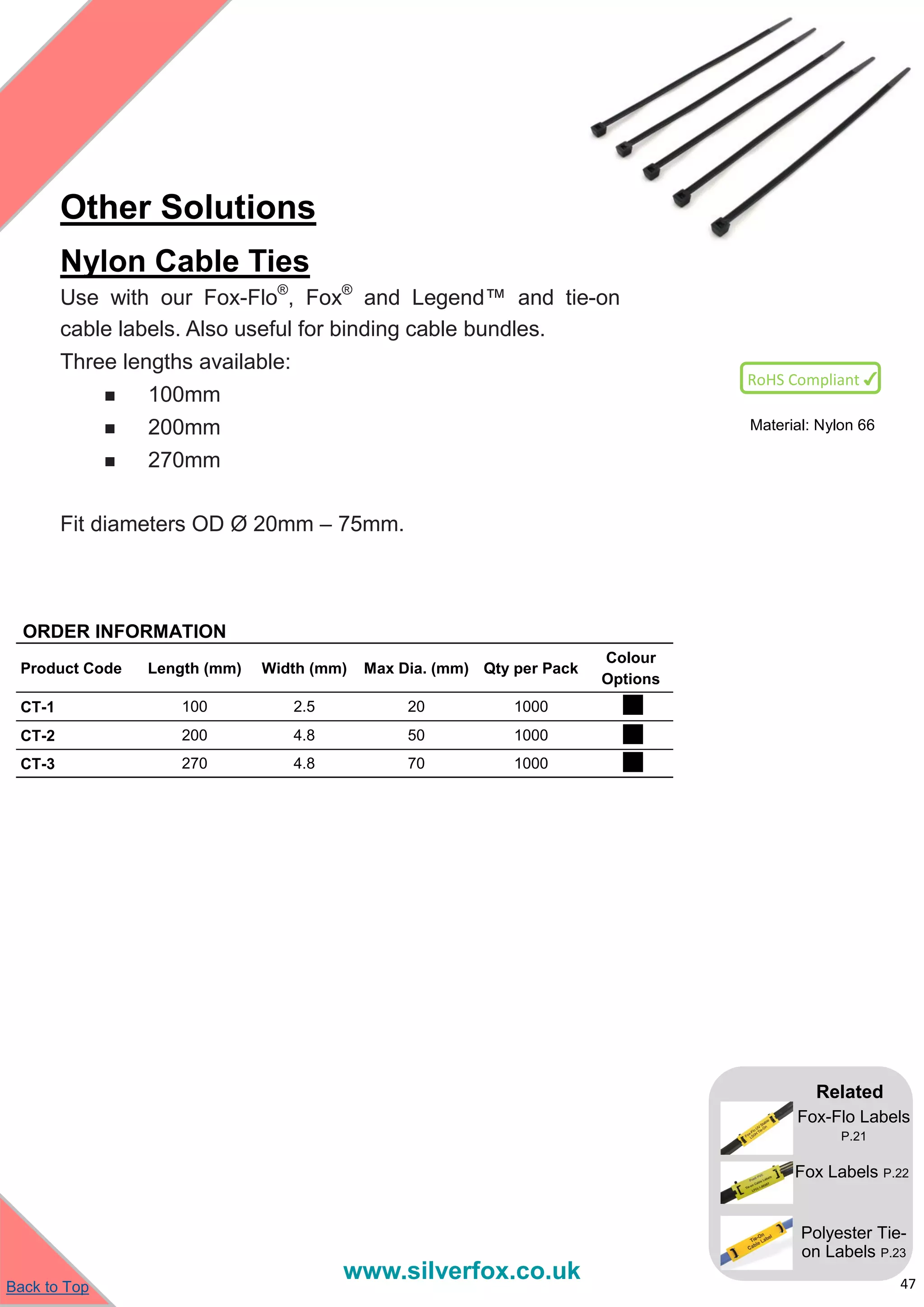 Silver Fox Cable Labelling And Marking Product Catalogue 2015 | PDF