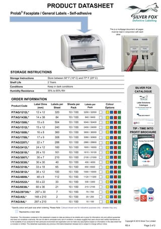Silver Fox Faceplate/General Labels - Self-Adhesive & Non-Adhesive ...