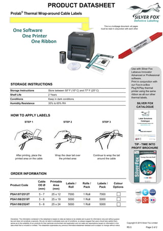 Silver Fox Prolab Wrap-around Cable Labels - Thermal | PDF