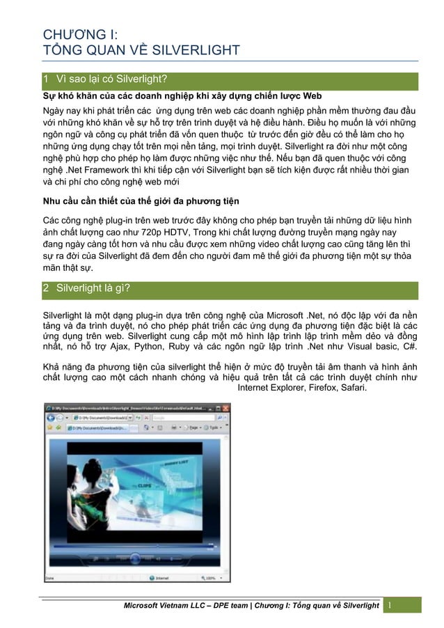 Silverlight chapter 1 | PDF