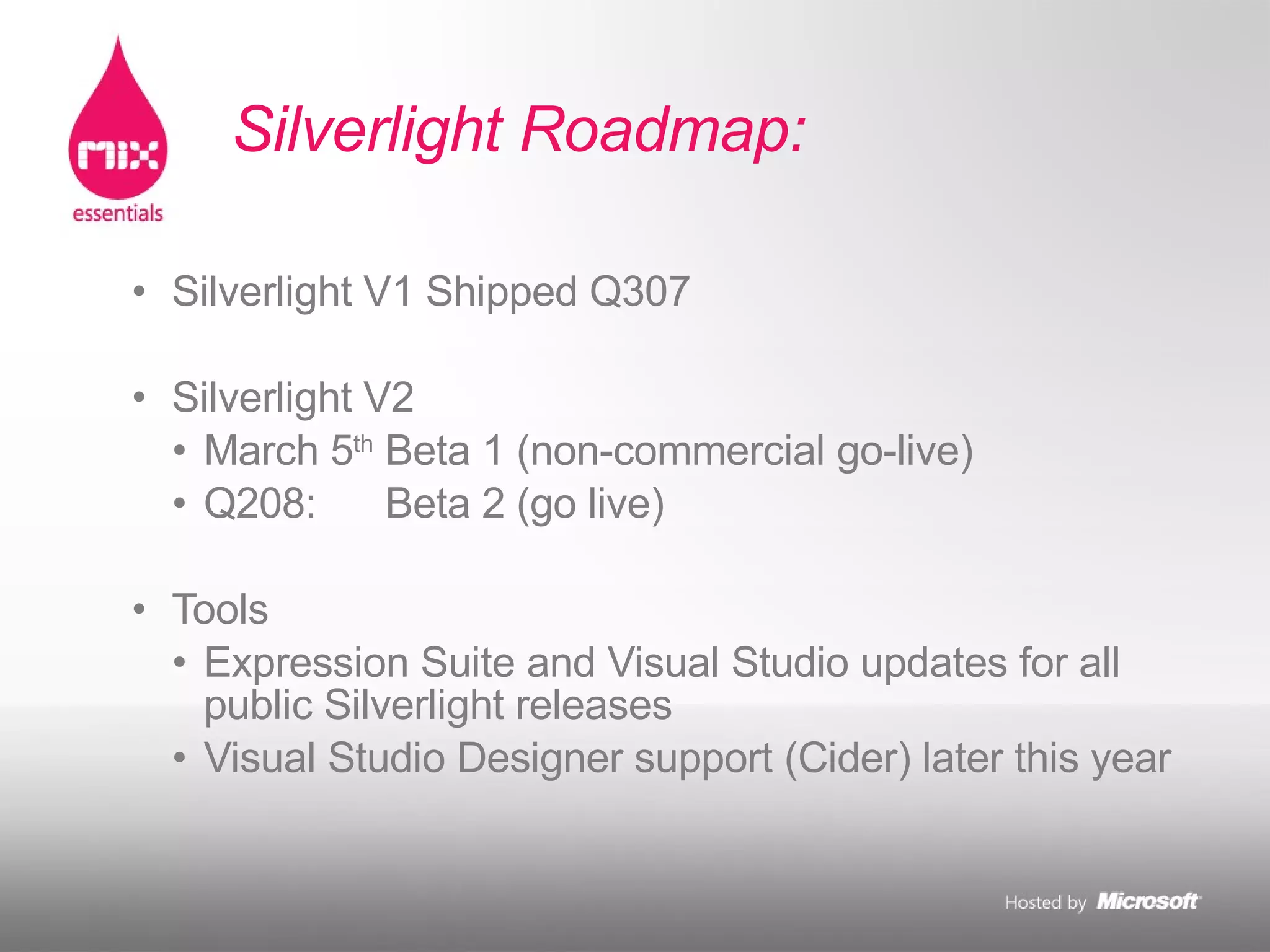 Silverlight2 Deepdive Mix08 External | PPT