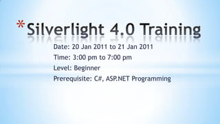 Silverlight 4 | PPT