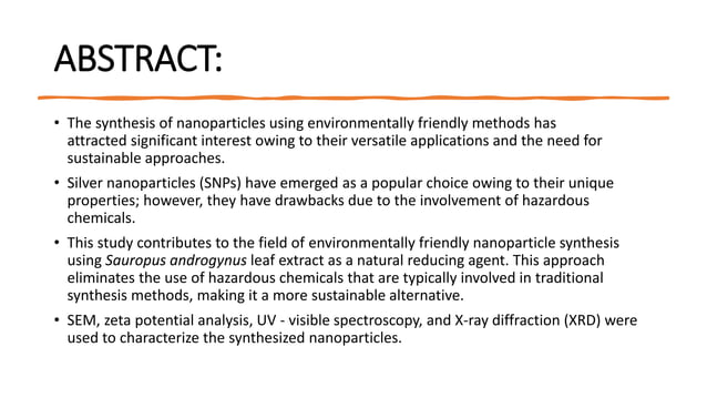 Silver Nanoparticles synthesis from leaf extract.pptx