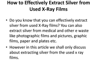 Silver recovery method converted | PDF