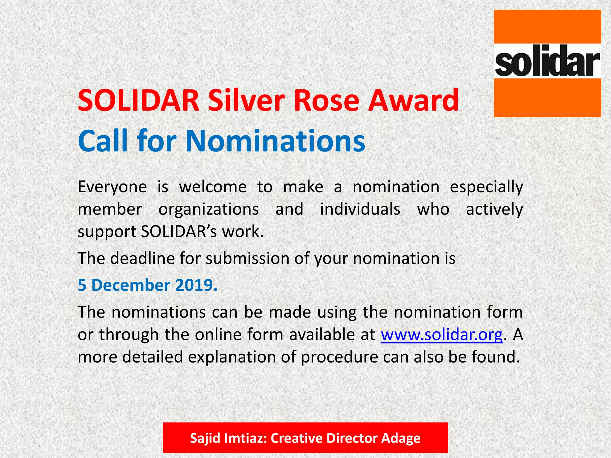 Silver Rose Award 2020 | PPT