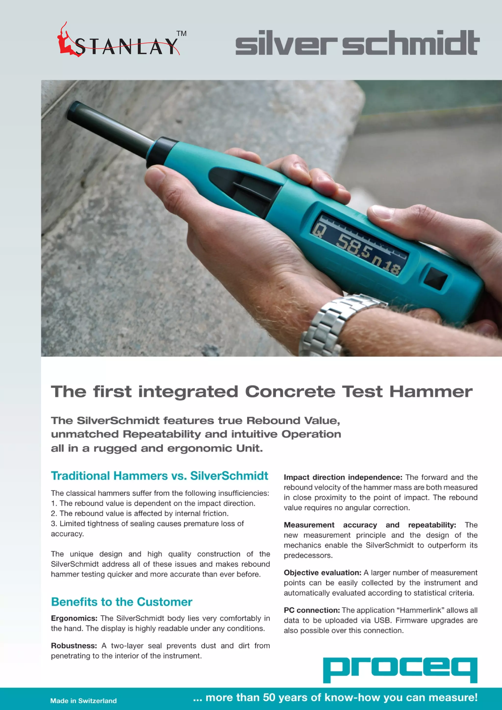 Silver schmidt : The first integrated Concrete Test Hammer. | PDF