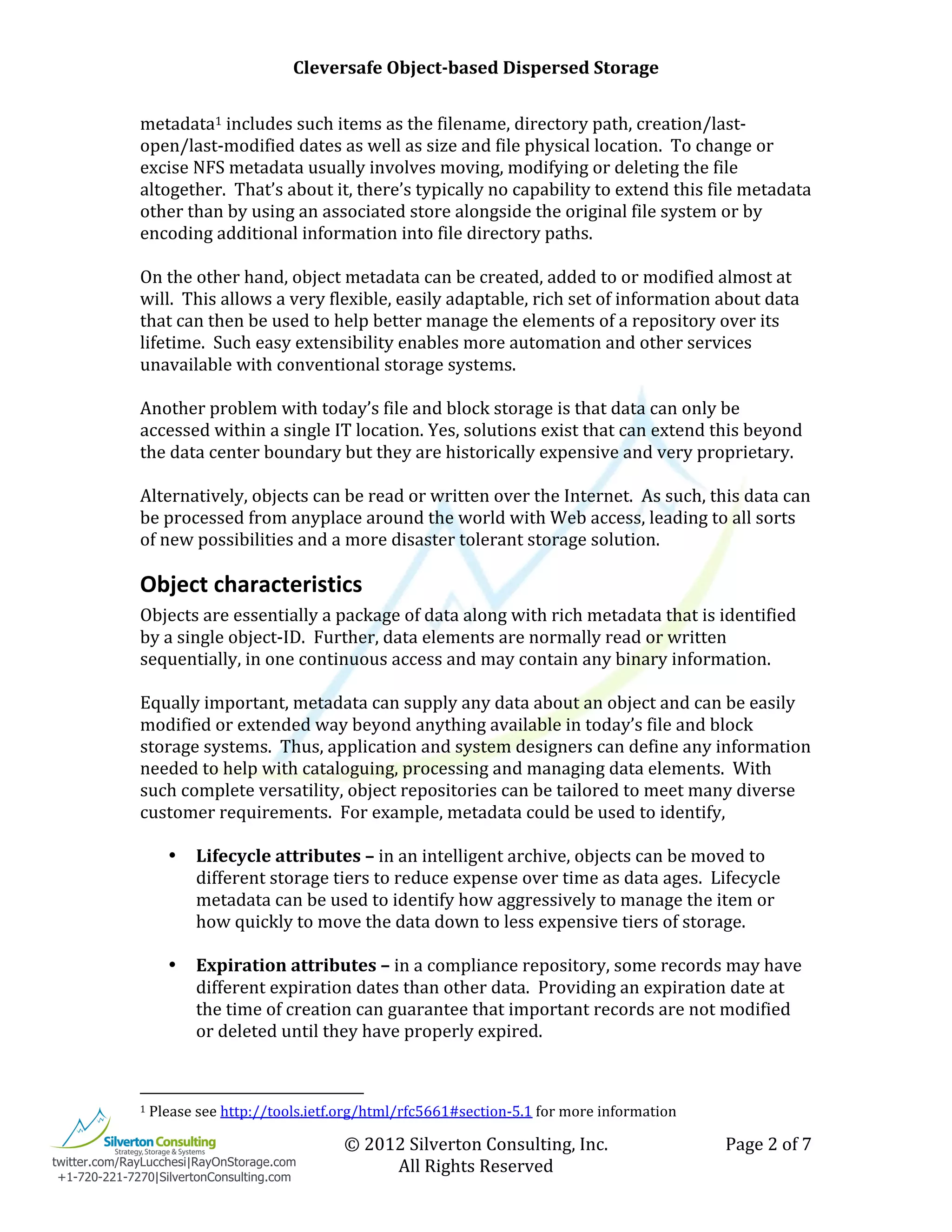 Silverton Cleversafe Object Based Dispersed Storage Pdf