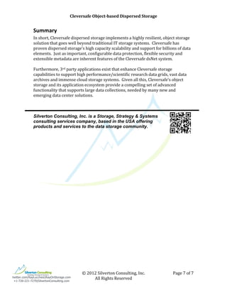 Silverton cleversafe-object-based-dispersed-storage | PDF