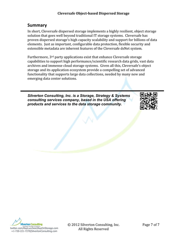 Silverton Cleversafe Object Based Dispersed Storage Pdf