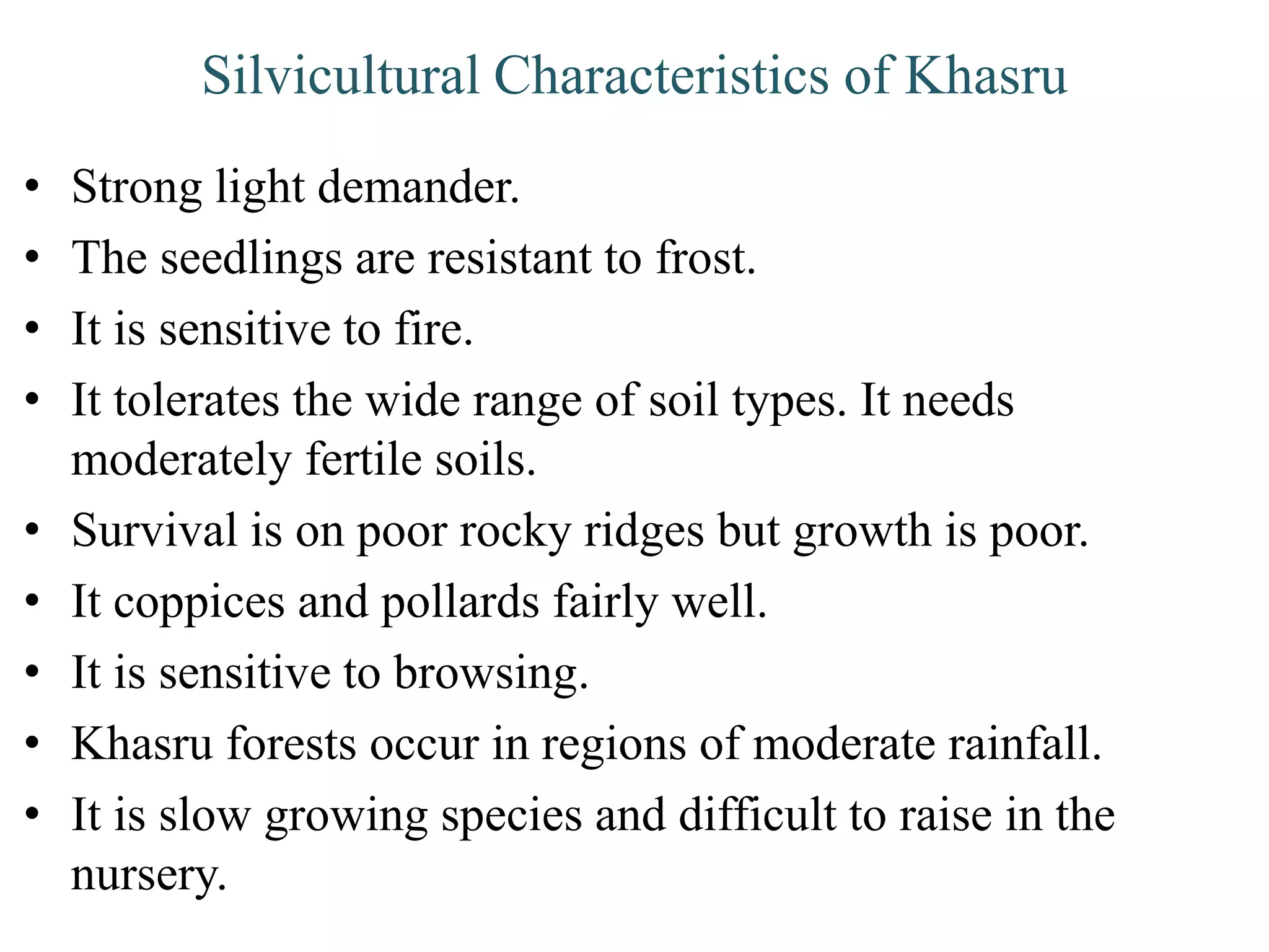 Silvicultural characteristics of three tree species on temperate region ...