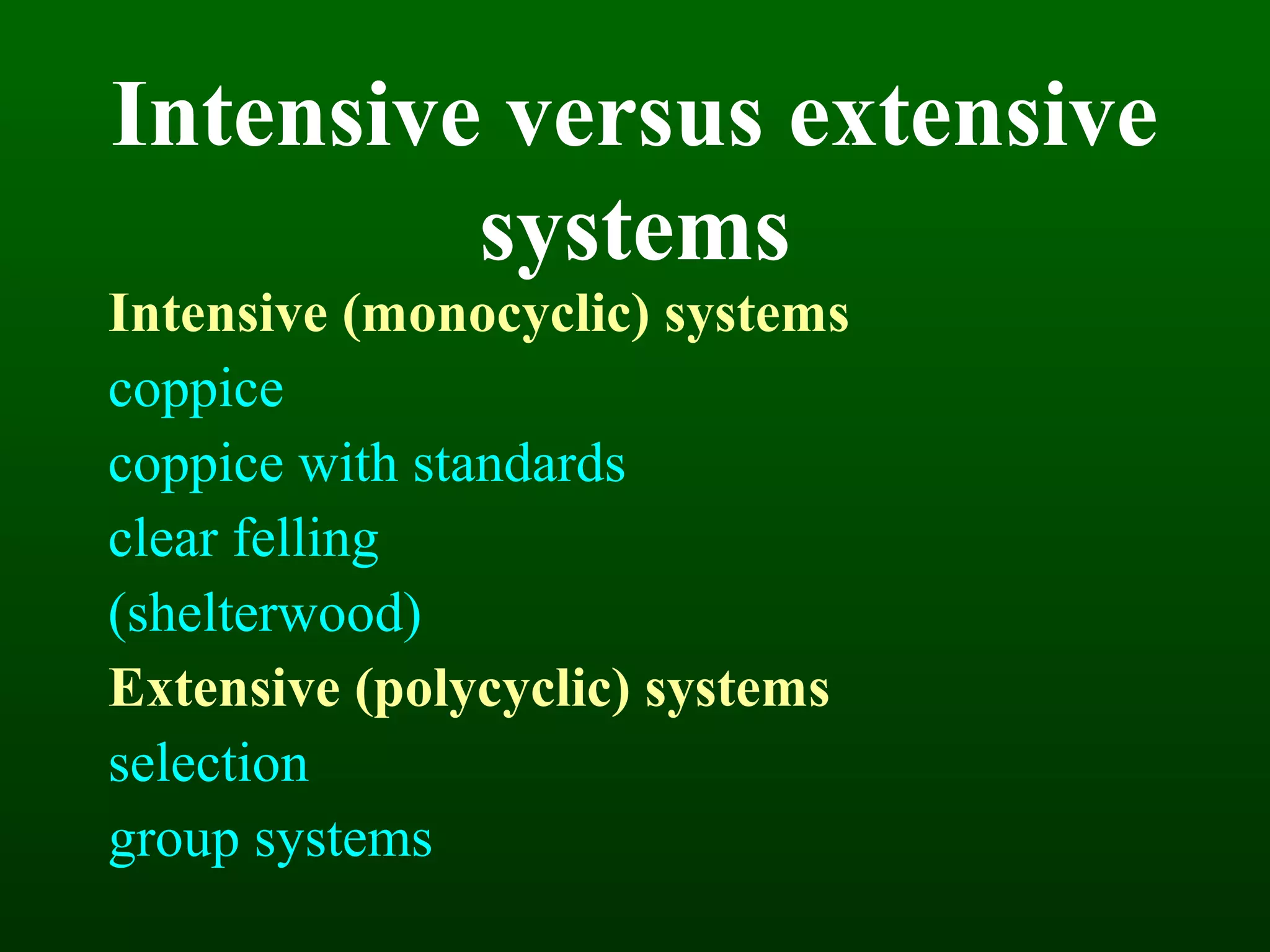 Silvicultural systems | PPT