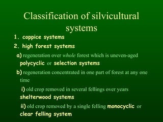 Silvicultural systems | PPT