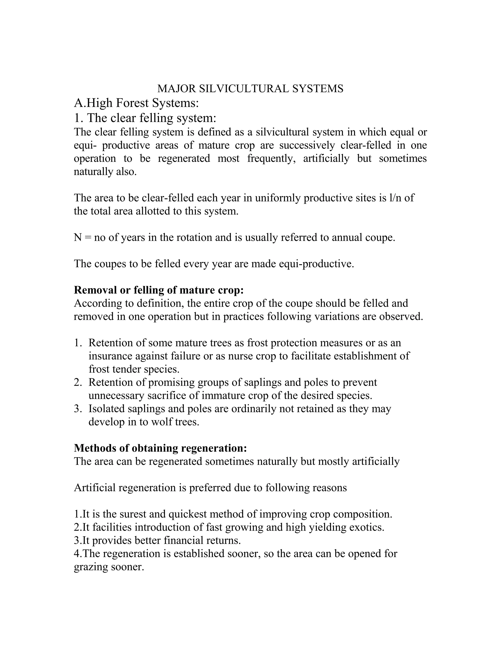 Silviculture iof (silviculture system) | DOC
