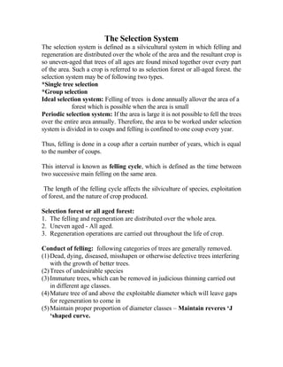 Silviculture iof (silviculture system) | DOC