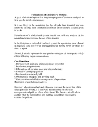 Silviculture iof (silviculture system) | DOC