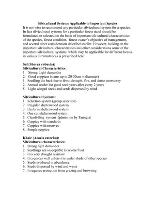 Silviculture iof (silviculture system) | DOC