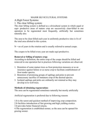Silviculture iof (silviculture system) | DOC
