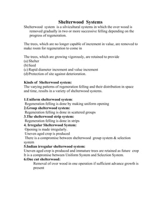 Silviculture iof (silviculture system) | DOC