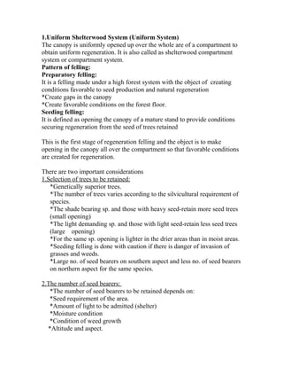 Silviculture iof (silviculture system) | DOC