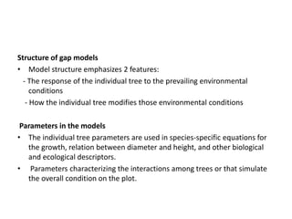 Forest Gap Models- Silviculture | PPTX