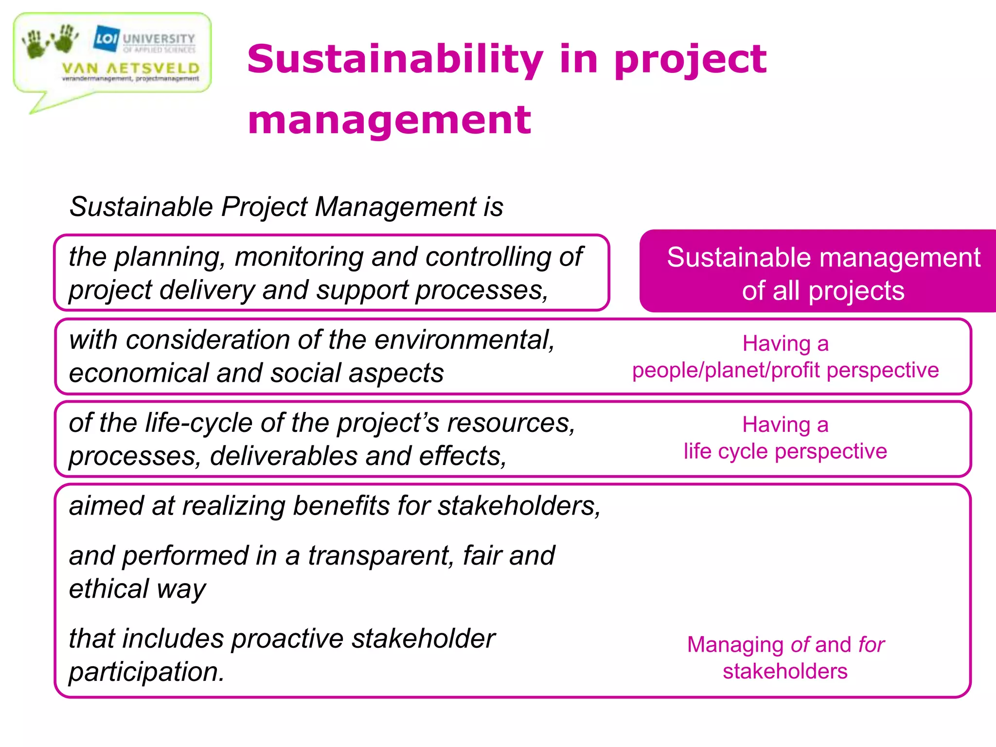 The Sustainable Project Management Maturity Model | PPTX