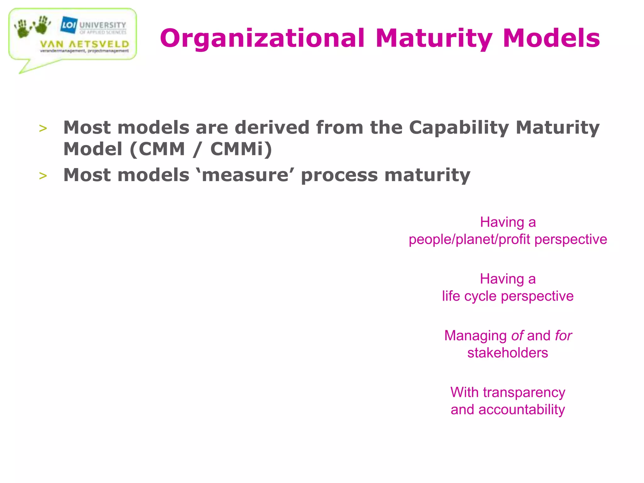 The Sustainable Project Management Maturity Model | PPTX