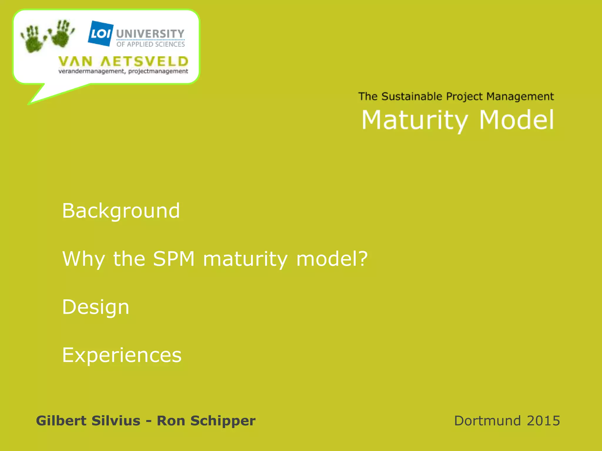 The Sustainable Project Management Maturity Model | PPTX