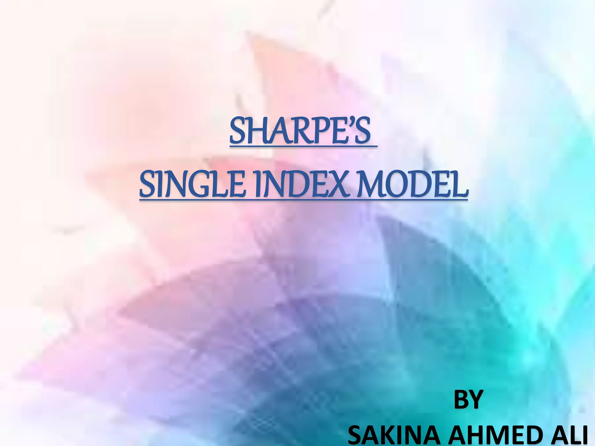 Single index model | PPTX