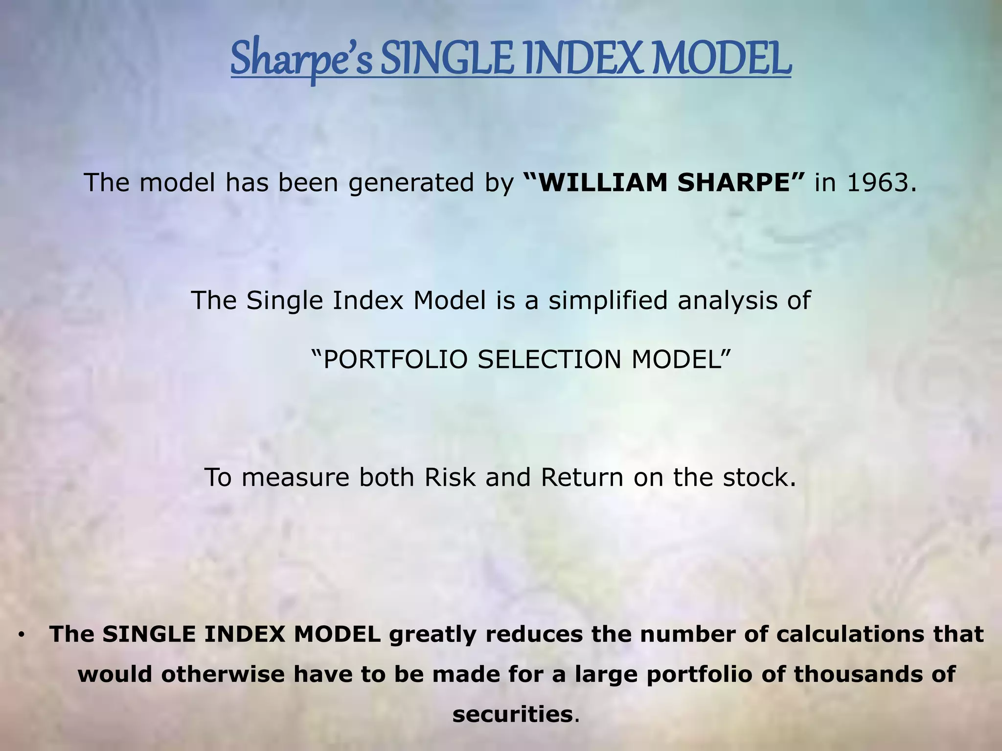 Single index model | PPTX