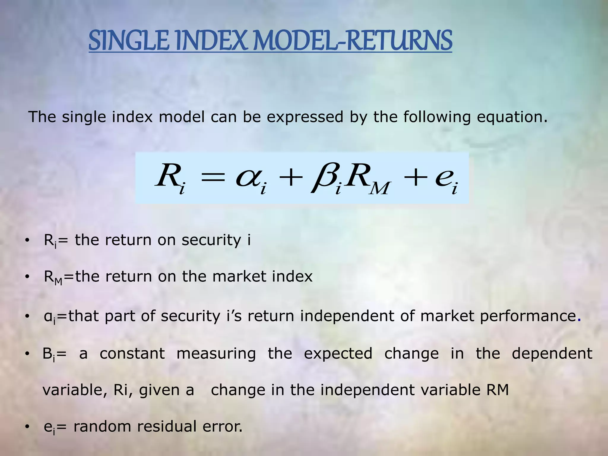 Single index model | PPTX