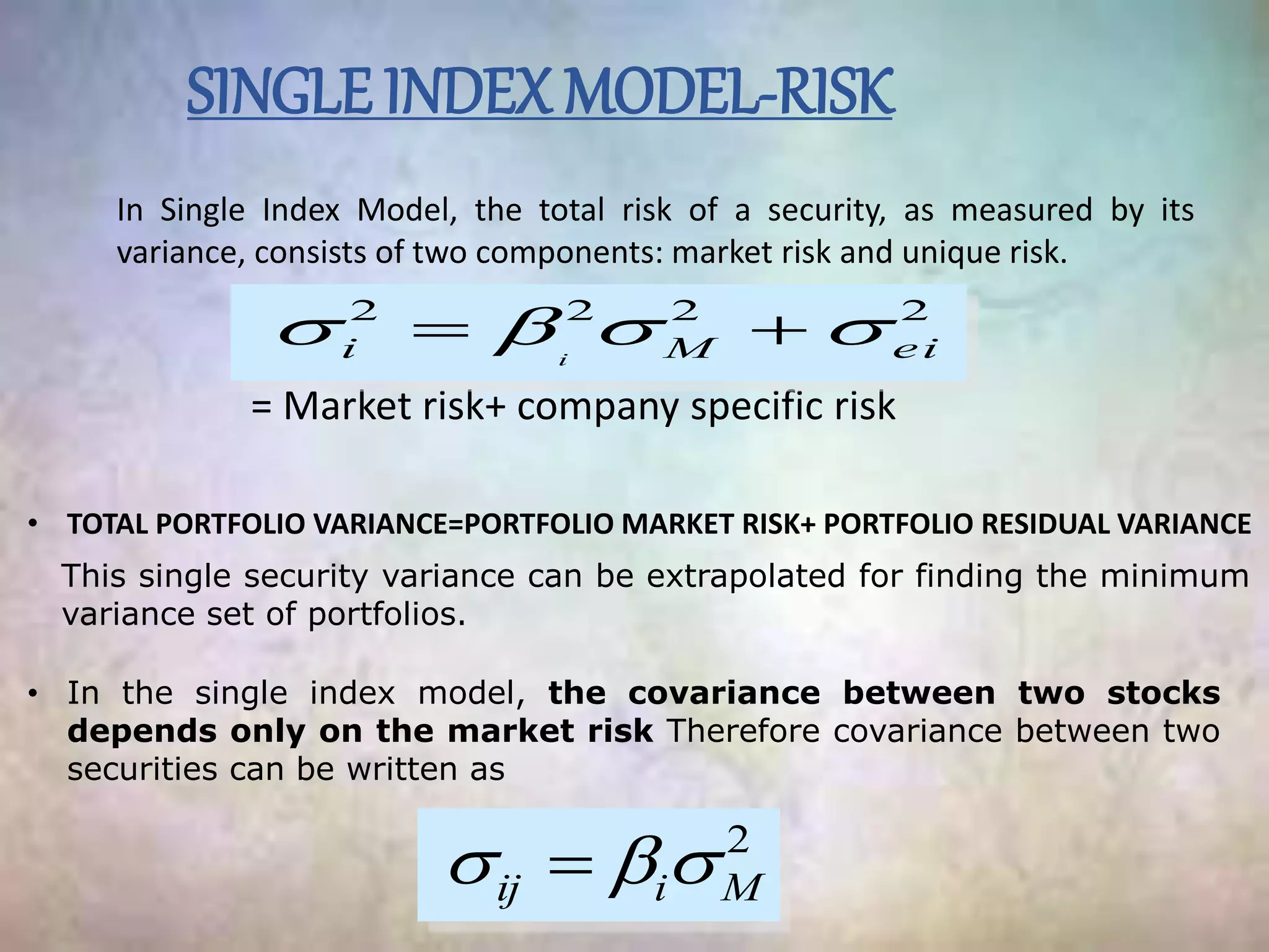 Single index model | PPT