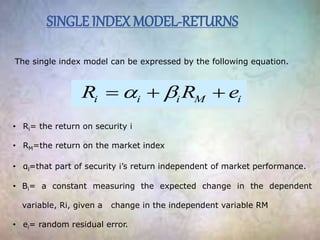 Single index model | PPTX