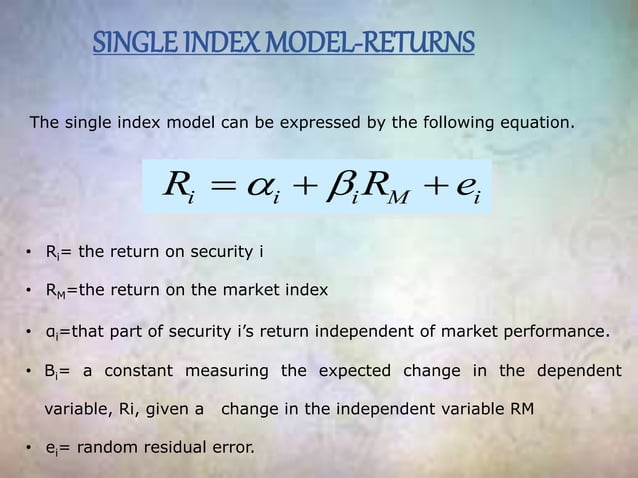 Single Index Model