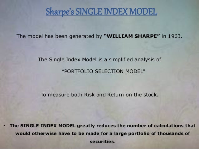 Single Index Model 