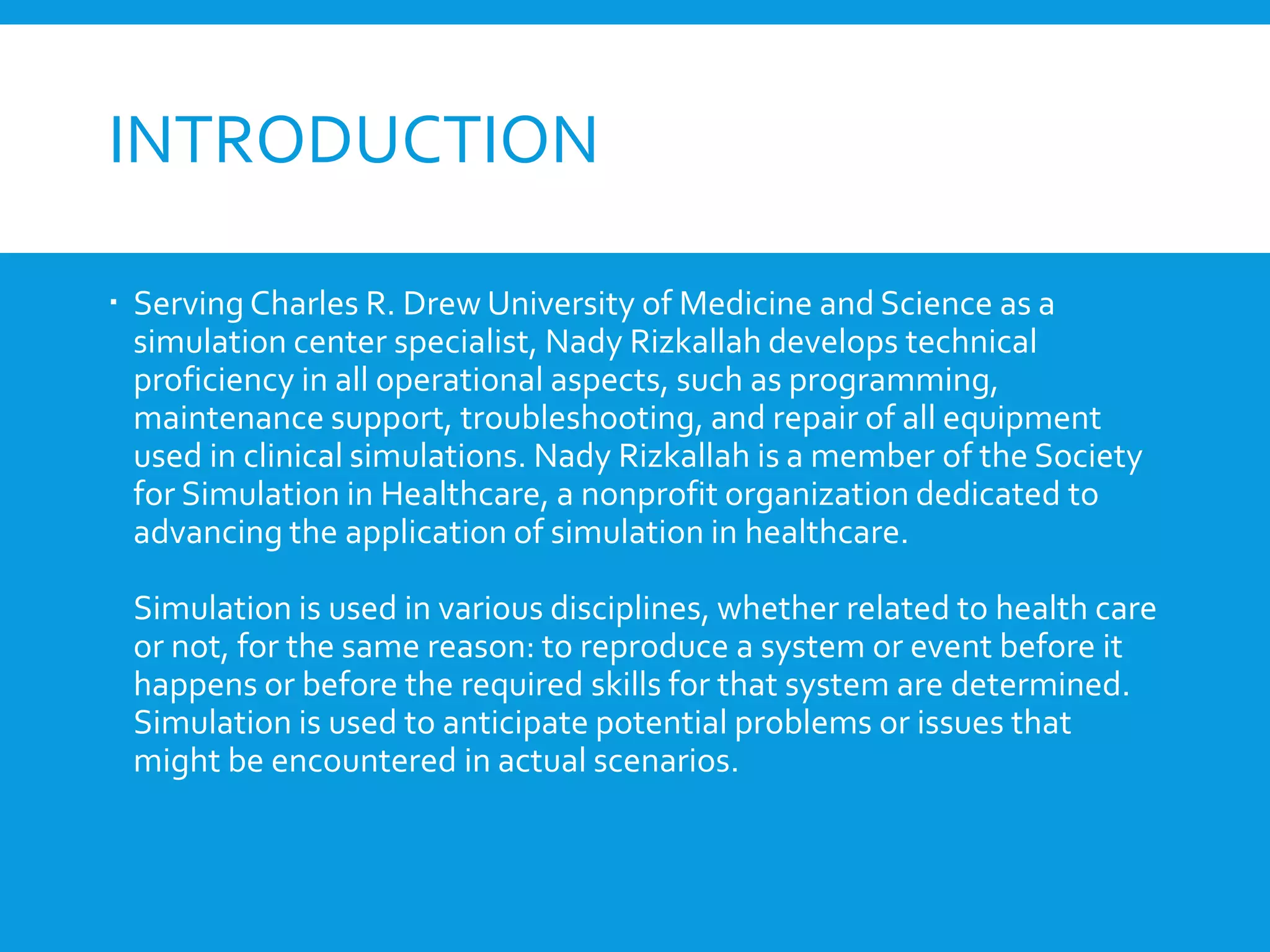 Introduction to Simulation in Health Care | PPTX