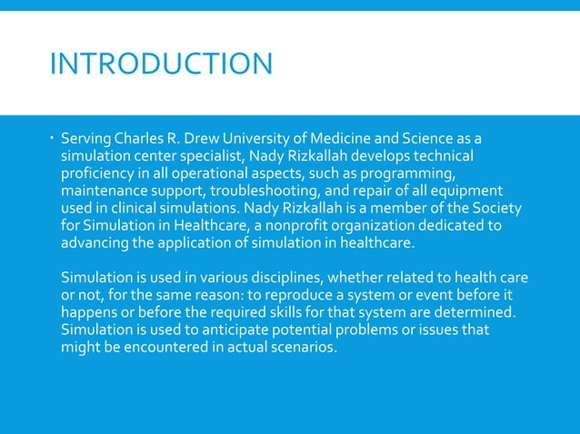 Introduction to Simulation in Health Care | PPTX