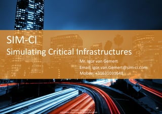 Sim ci Simulating Critical Infrastructures | PDF