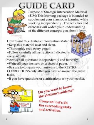 SIM on Electronic Configurations | PPTX | Chemistry | Science