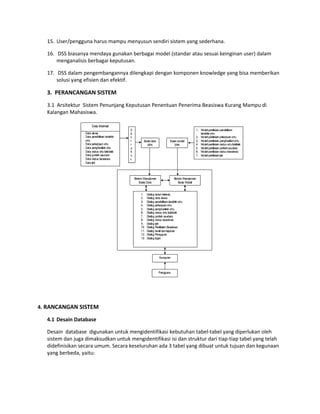 DSS Sistem Pendukung Keputusan Untuk Beasiswa Kalangan Mahasiswa | DOC