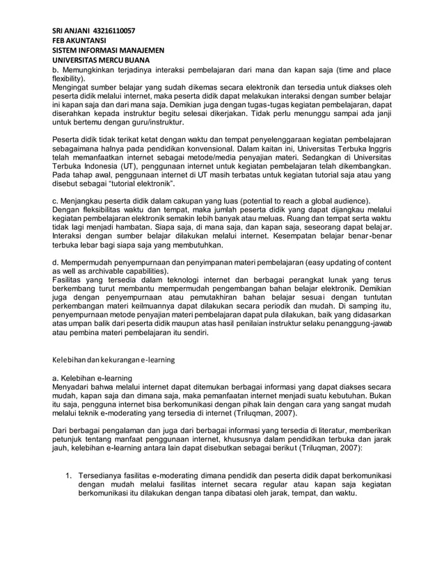 Sim 14, sri anjani,prof. dr. ir. hapzi ali m.m. cma, pengenalan elearning, universitas mercu ...