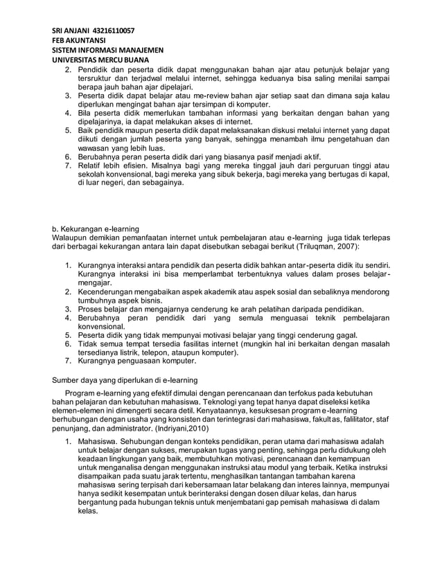 Sim 14, sri anjani,prof. dr. ir. hapzi ali m.m. cma, pengenalan elearning, universitas mercu ...