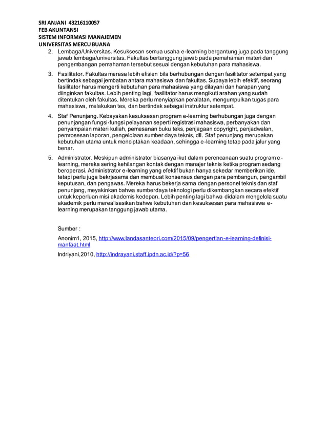 Sim 14, sri anjani,prof. dr. ir. hapzi ali m.m. cma, pengenalan elearning, universitas mercu ...