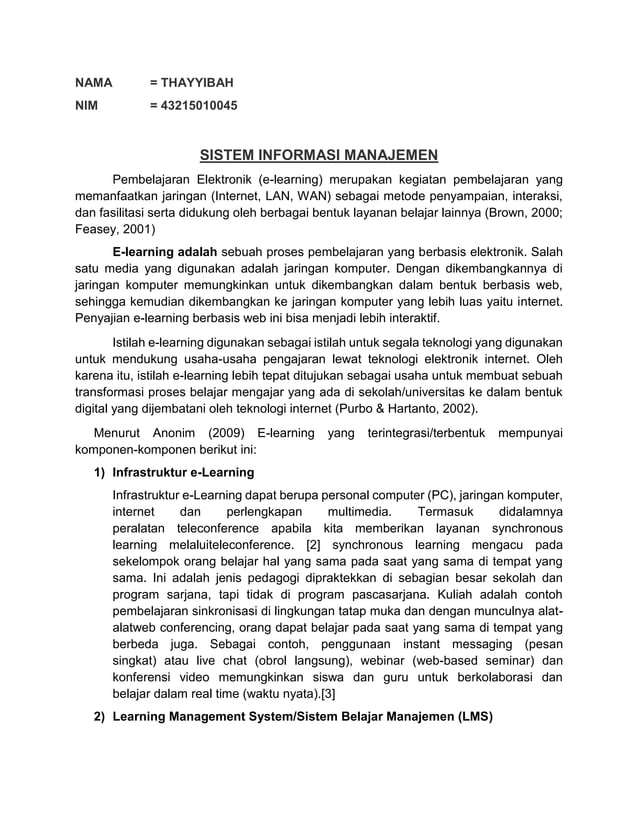 Sim 14, thayyibah, hapzi ali, pengenalan elearning, universitas mercu buana, 2017 | PDF