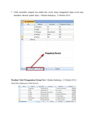 Indah Kayani_43215010146_Opsi membuat Blog atau database dg. Ms. Access_SIM_Hapzi Ali | DOCX