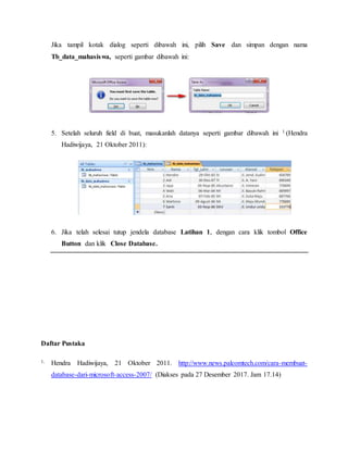 Indah Kayani_43215010146_Opsi membuat Blog atau database dg. Ms. Access_SIM_Hapzi Ali | DOCX