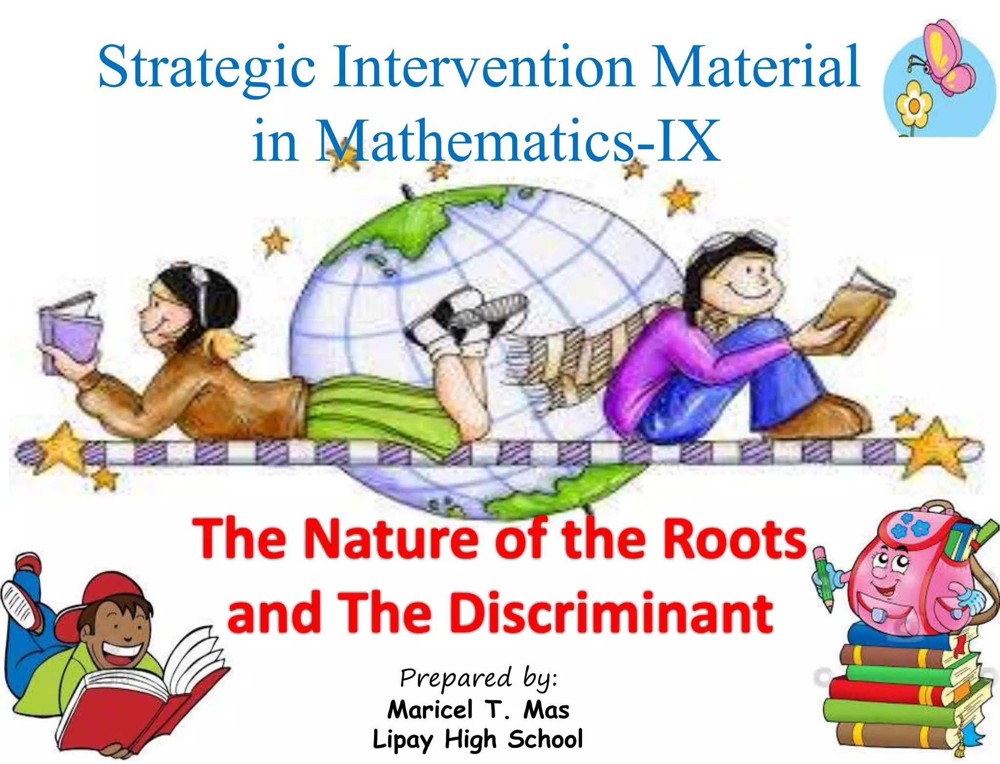 nature of the roots and discriminant | PPTX