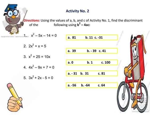 nature of the roots and discriminant | PPTX | Physics | Science