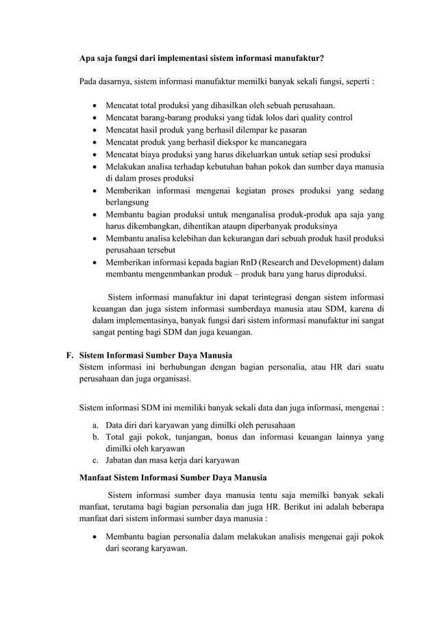 SIM 3, Afifah Luthfiah, Hapzi Ali, Implementasi Sistem Informasi beserta kelemahannya dan jenis ...